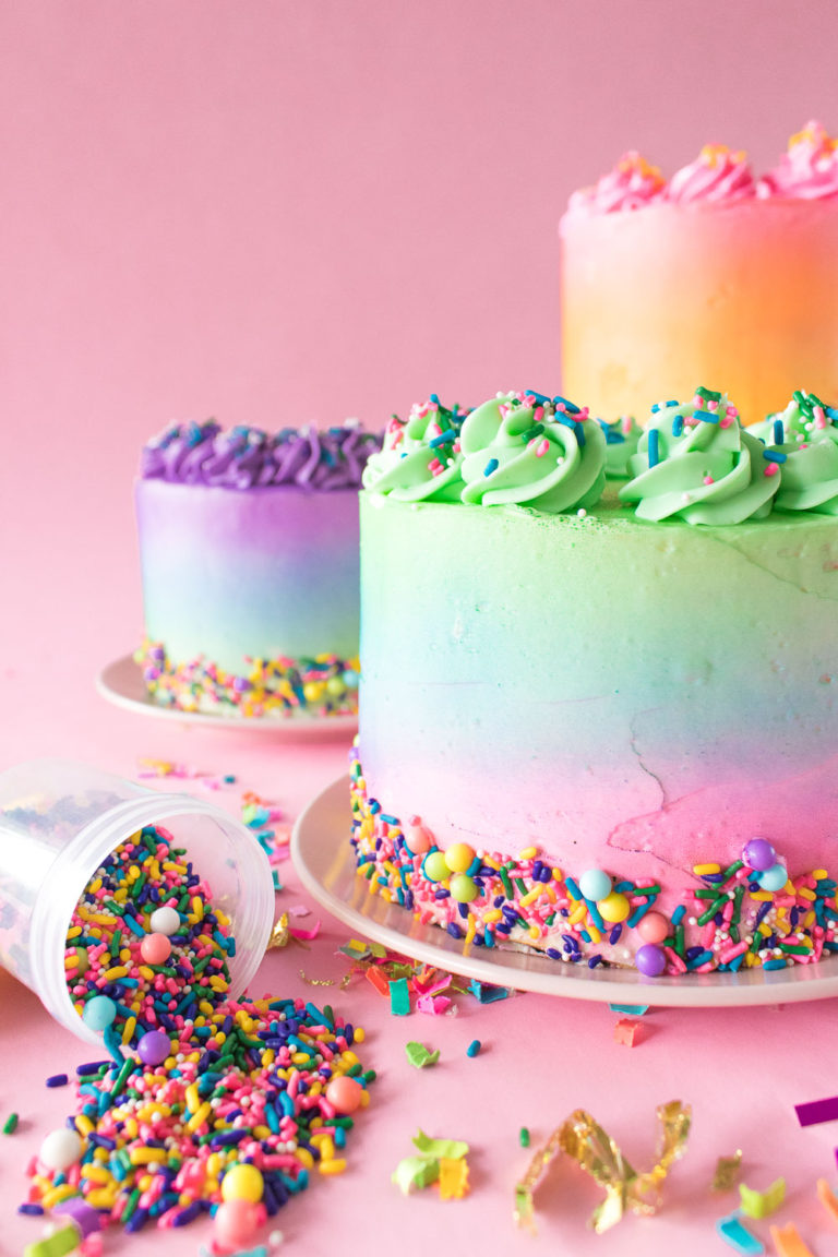 The Easiest Way to Make Gradient Cakes - Carrie Colbert