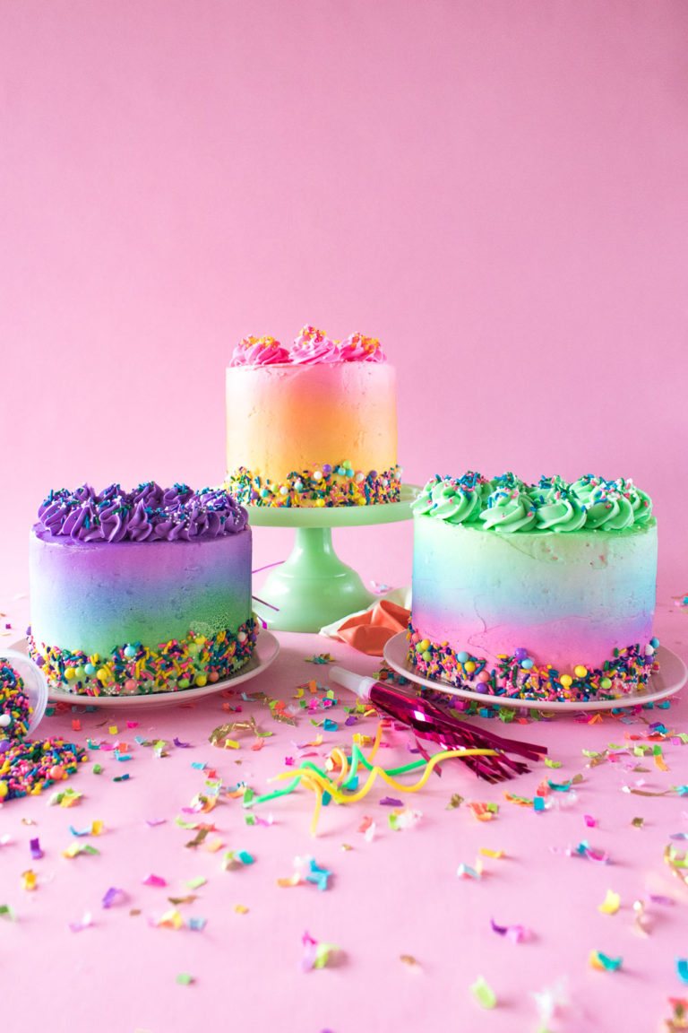 The Easiest Way to Make Gradient Cakes - Carrie Colbert